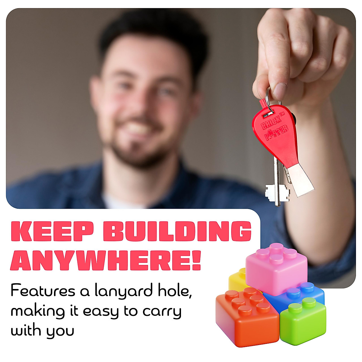 Brick Popper - World's Fastest Brick Separator Tool - Efficient Brick Remover for Kids and Adults - Perfect for Ages 6 and Up - Essential Brick Tool (Red)