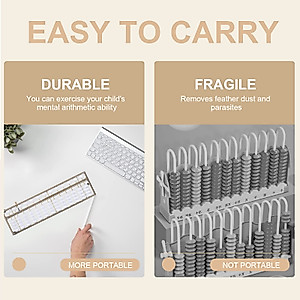 NUOBESTY 2 Pcs Abacus Chinese Counting Tool Kids Math Toys Old Chinese Calculator Chinese Bead Counter Toys for Toddlers Childrens Toys Student Aluminum Alloy Universal Japan White