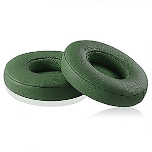 Solo 2/3 Wireless Earpads - JECOBB Replacement Ear Cushion Pads with Protein Leather and Memory Foam for Beats Solo 2.0/3.0 Wireless On Ear Headphones ONLY (Turf Green)