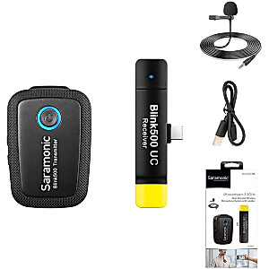 Saramonic Blink 500 B5 TX+RX 2.4GHz Micro-Wireless Lavalier System w/USB-C Dual-Receiver for Android Devices, Black