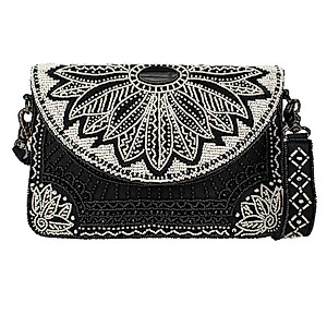 Mary Frances Back to Nature Shoulder Handbag, Black