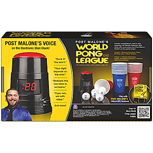 Post Malone, World Pong League Beer Pong Drinking Game for Bachelor Party Outdoor Games with Plastic Cups Ping Pong Balls, for Adults Ages 18 and up