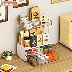 Versatile 4-Tier 2-Drawer Bathrooom Organizer, Makeup Organizer, Perfume Organizer, Bathroom Counter Organizer, Vanity Organizer, Skincare Organizers, Bathroom Organizers and Storage, Amber