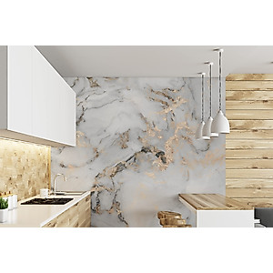 Murwall Art Wallpaper Gold Marble Wallpaper Scandinavian White Gray Smoke Wallpapers Minimalist Wall Murals