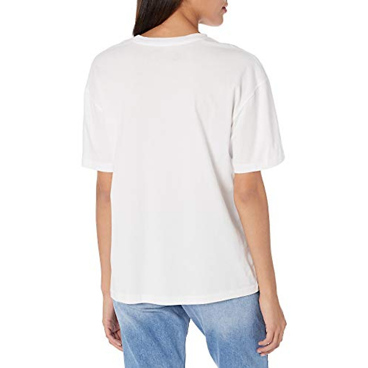 The Drop Women's Lydia Short Sleeve Loose Drop Shoulder Jersey T-Shirt , White, S