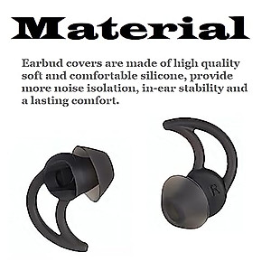 CYADCI Large Earbud Tips 3 Pairs Soft and Comfortable Silicone Earbud Tips Noise Isolation Tips Black Earbud Replacement Tips Compatible with Bose Qc20 Qc30 IE2 SoundSport IE3 SIE2i Earphones