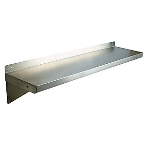 DMT Stainless Wall Shelf. 24" X 8" Deep. Made in USA. 16 Gauge 304/L Stainless Steel.