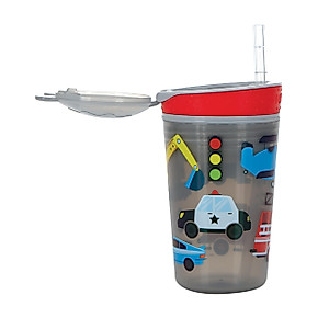 Nuby Snack N' Sip 2 in 1 Snack and Drink Cup (Red/Grey)