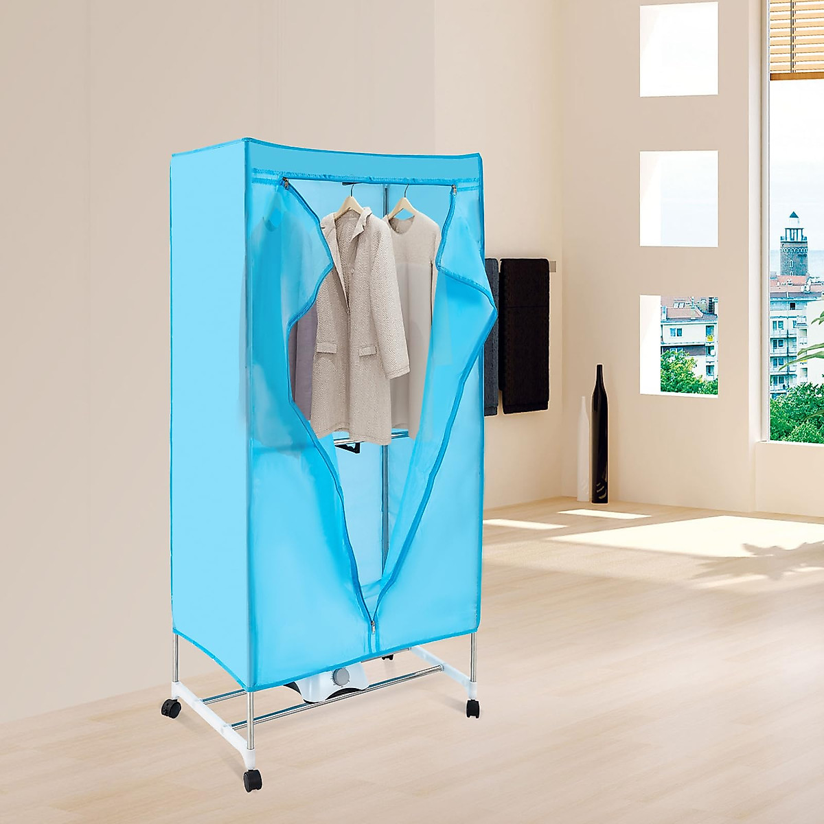 Portable Dryer, 110V 1000W Electric Clothes Dryer Machine Double Layer Stackable Clothes Drying Rack for Apartments, RV, Laundry, and More