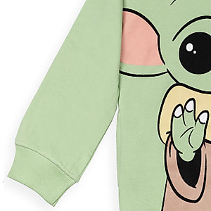 STAR WARS The Mandalorian Baby Yoda Little Boys Fleece Pullover Hoodie Green 7-8