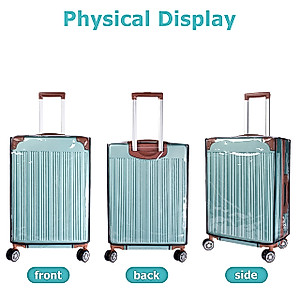 Troyesko 3 Pieces Clear Luggage Cover Protector PVC Luggage Protector Suitcase Cover,Thicken Anti-scratch Waterproof Transparent Suitcase Cover for Travel Fits Most 20" to 28" Luggage