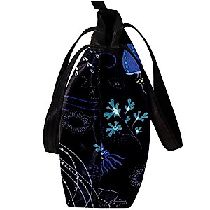 YZUOUZY Tote Bag for Women Purse,ocean blue jellyfish,Shoulder Bag Portable Handbag Casual Crossbody Bag with Zipper