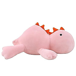 ABCPICK Weighted Dinosaur Plush, 24" Cute Pink Weighted Stuffed Animals for Anxiety Super Soft Weighted Plushies Sleeping Hugging Pillow Graduation Gifts for Girls Boys(Pink)