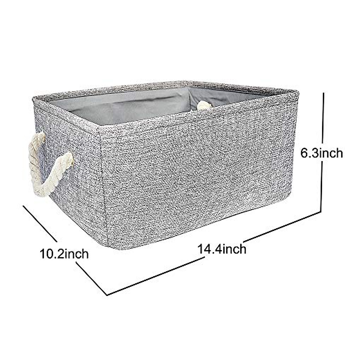Silanto Storage Baskets Bins,Nursery Organizer Baskets for Toy Storage, Clothes Storage, Book Storage(Grey,14.4" L x 10.2" W x 6.3" H)