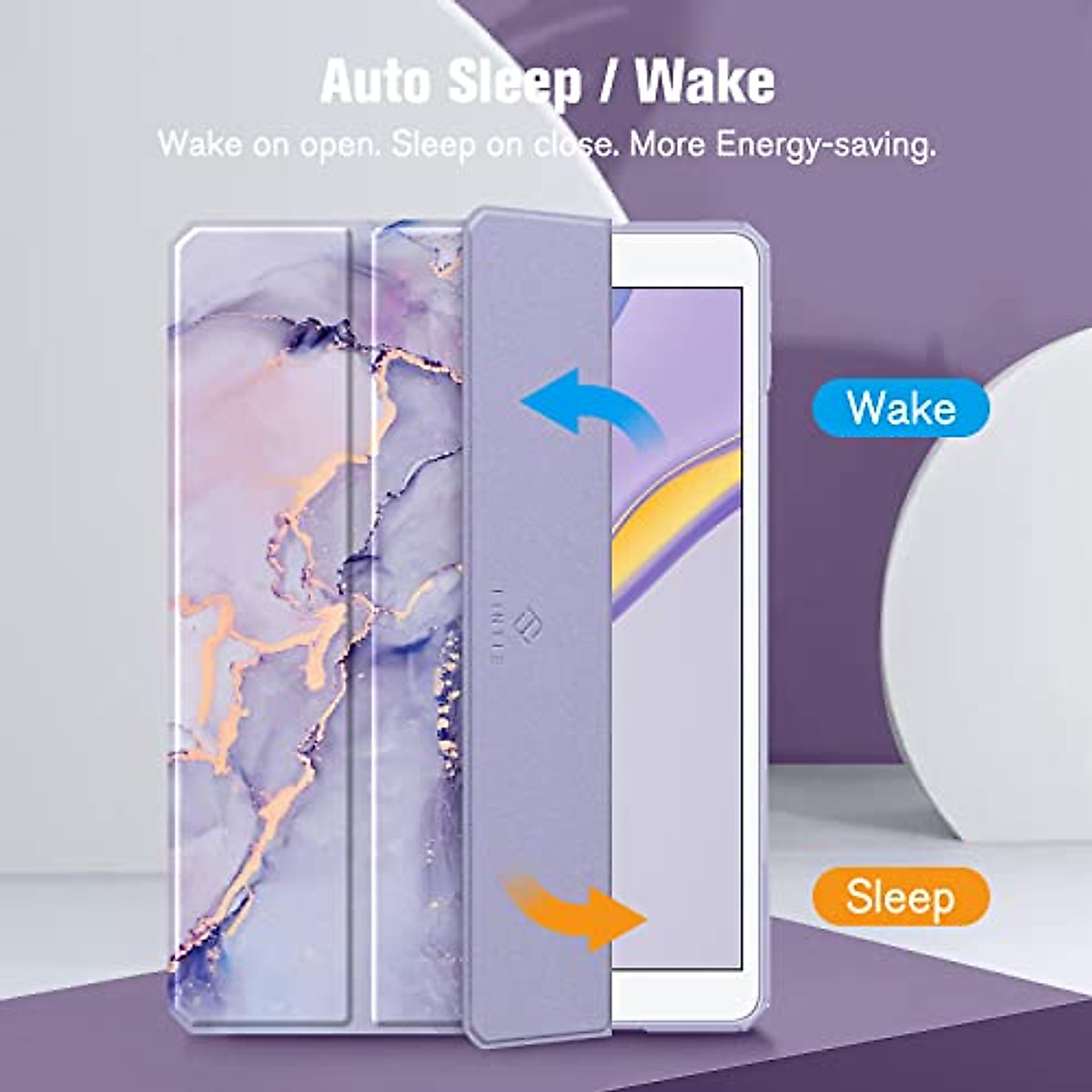 Fintie Hybrid Slim Case for iPad Air 3rd Generation 10.5" 2019 / iPad Pro 10.5 Inch 2017 - [Built-in Pencil Holder] Shockproof Cover with Clear Transparent Back Shell, Lilac Marble