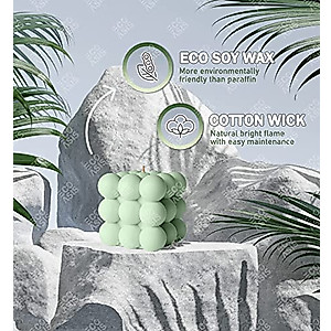 Bubble Candle Bundle Pack of 2, Trendy Home Decor Candle, Bergamot & Ylang-Ylang Essential Oil Scented Aromatherapy, Premium Handmade Soy Wax Rubik's Cube Candle