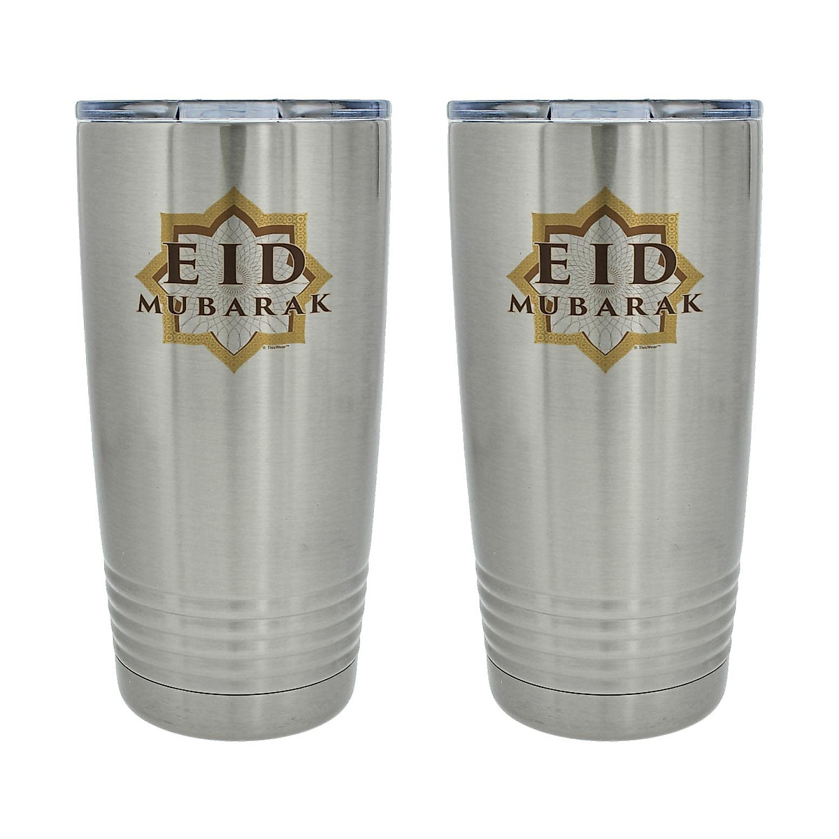 ThisWear Happy Ramadan Mubarak Decorations Eid Mubarak Have a Blessed Ramadan Eid 2 Pack 20oz Stainless Steel Insulated Tumbler Set With Lid