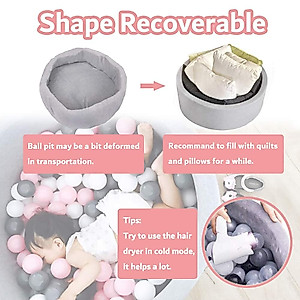 LA FEIER Deluxe Foam Ball Pit Kiddie Balls Pool Toddler Playpen Soft Round Ball Pool Play Toy for Baby Kids Children Indoor & Outdoor, Grey