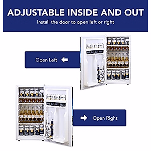 Corona Compact Fridge with Bottle Opener, 90 L/ 95 Quart 3.2 Cubic Foot for Snacks, Beverages, Juice, Beer, Den, Dorm, Office, Games Room, or RV