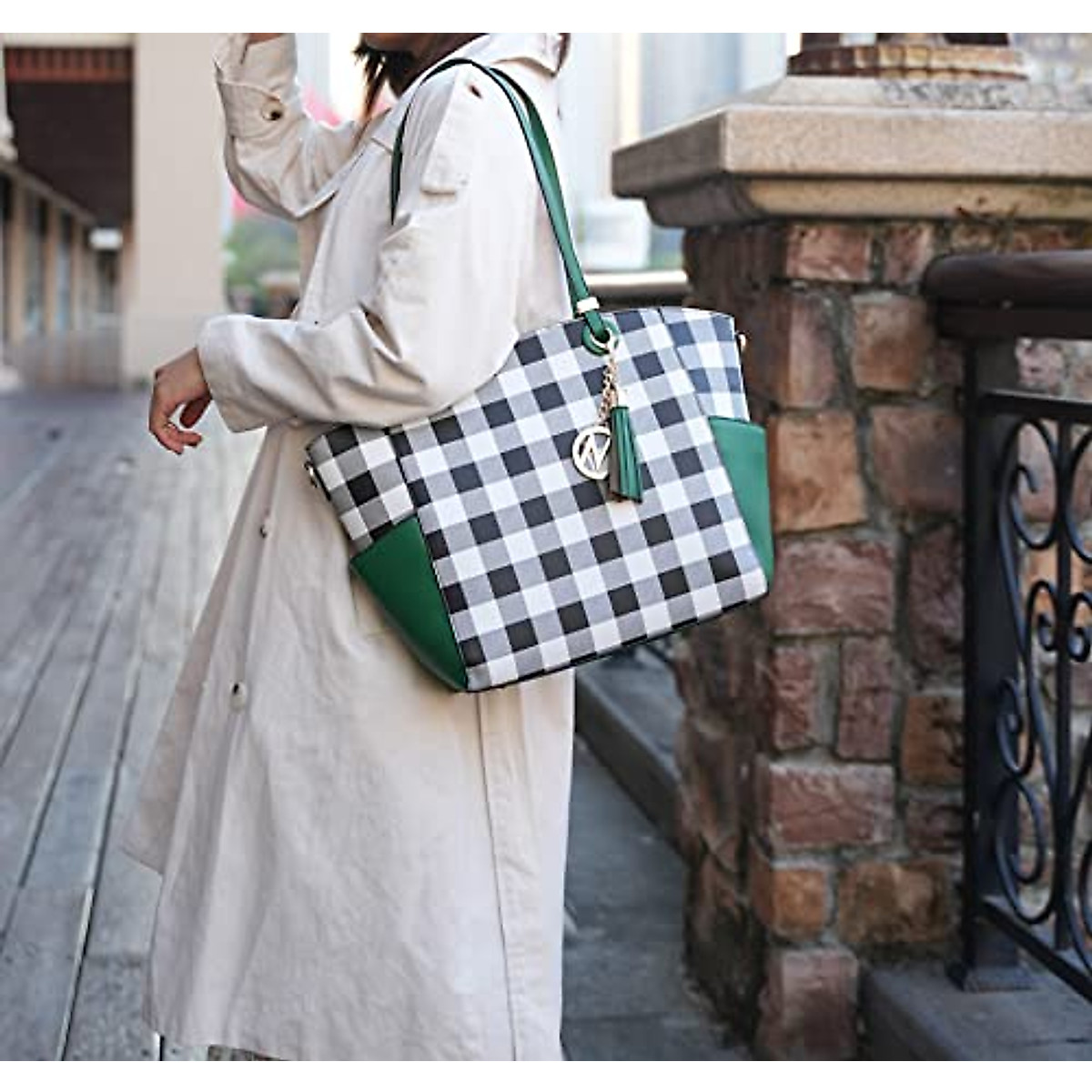 MKF Collection Shoulder Bag for Women, Vegan Leather Top-Handle Crossbody Purse Tote Satchel Handbag