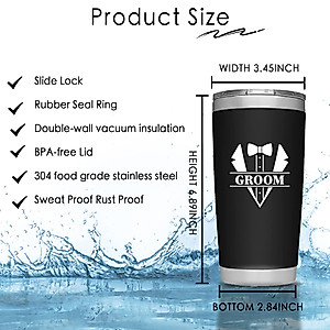 YUUNEI-HOME 8 Pack Groomsmen Tumbler and Bachelor Party Tumbler, Groomsmen Tumbler Cups for groomsmen gifts or Bachelor proposal Party Tumbler Gift