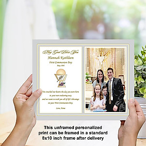 Poetry Gifts First Communion Personalized for Daughter or Son from Parents, Grandparents, Godparents, 8x10 Custom Print