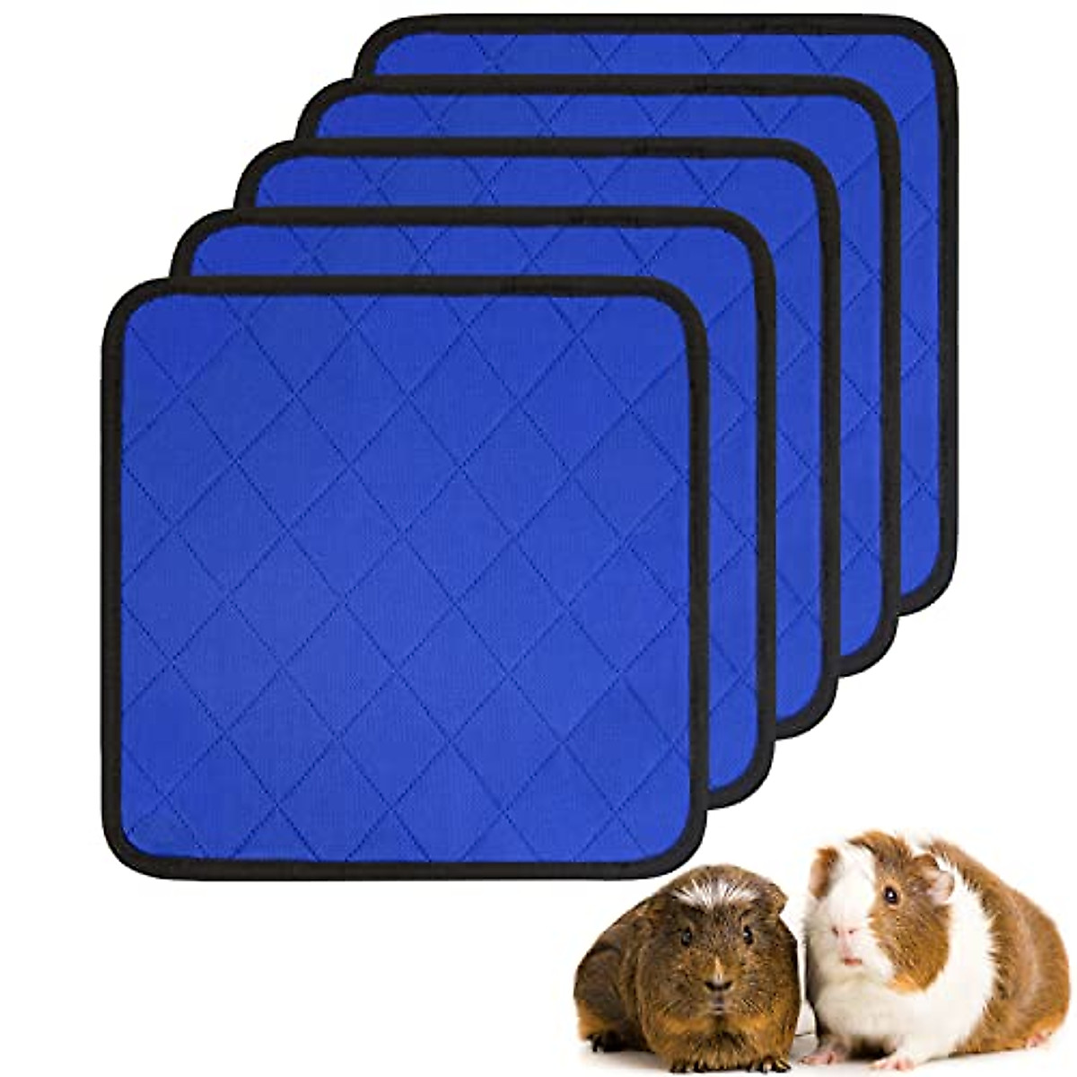 Tierecare 5 Pack Guinea Pig Cage Liner Washable Guinea Pig Pee Pad Fast Absorption Bunny Bedding Soft Hamster Bed Cage Accessories for Small Animals