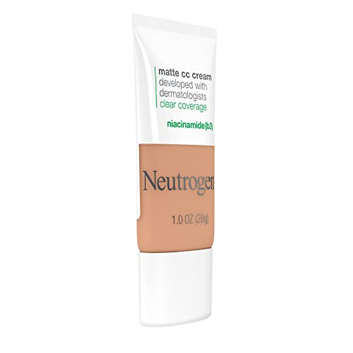 Neutrogena Clear Coverage Flawless Matte CC Cream, Full-Coverage Color Correcting Cream Face Makeup with Niacinamide (b3), Hypoallergenic, Oil Free & Fragrance Free, Warm Linen, 1 oz