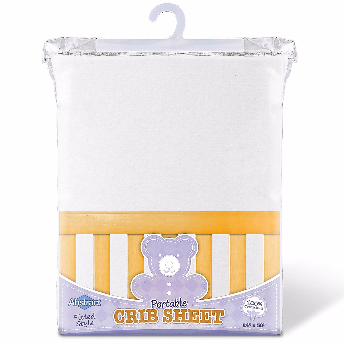 Abstract Baby Solid Jersey Knit Fitted Crib Sheet (24" x 38", White)