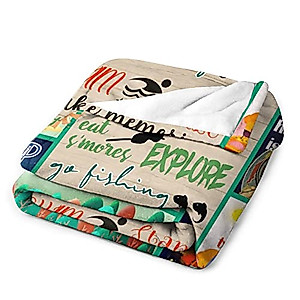 Firiseroh Camp Life Throw Blanket Flannel Soft for Bedroom Sofa Travelling Camping for Kids Adults