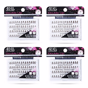 Ardell False Eyelashes Double Up Individuals Knot-Free Short Brown 4 Pack