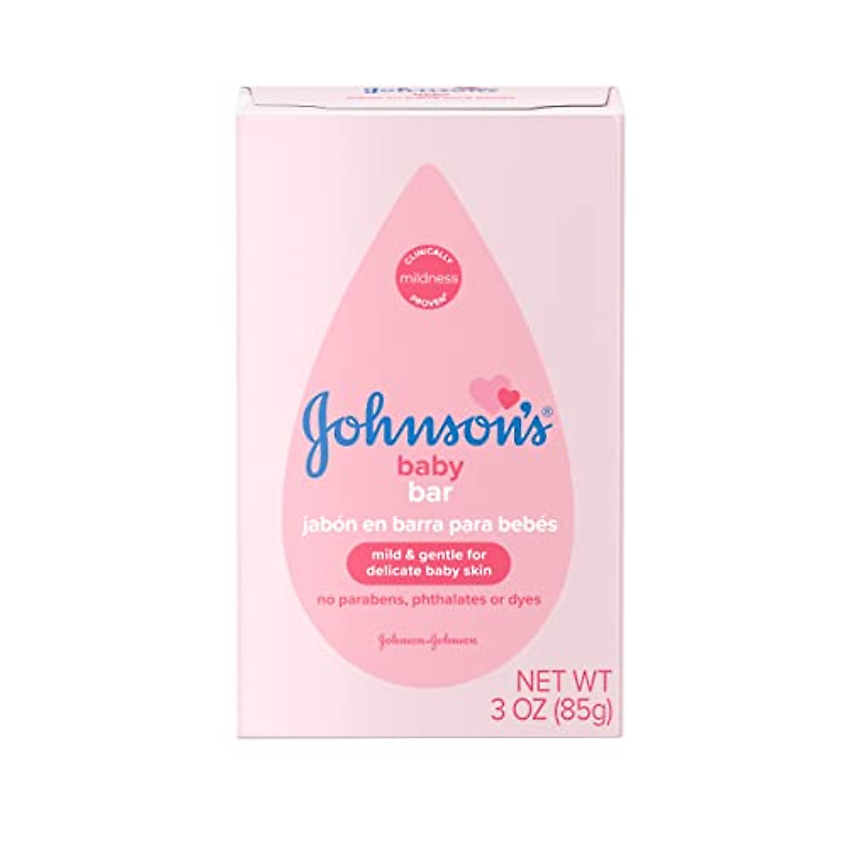 Johnson's Baby Body Soap Bar, Gentle for Baby Bath and Skin Care, Hypoallergenic and Dermatologist Tested, Paraben Free, Phthalate-Free, Dye-Free, 3 oz (Pack of 6)