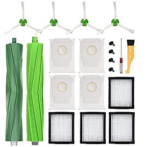 13 Pack Replacement Parts for iRobot Roomba i3 i7 j7 i4 i7+ i3+ i4 i4+ i6 i6+ i8 i8+ j7+ Plus E5 E6,I & j Series(1 Rubber Brush, 4 Filter,4 Brush,4 Dirt Disposal Bags)