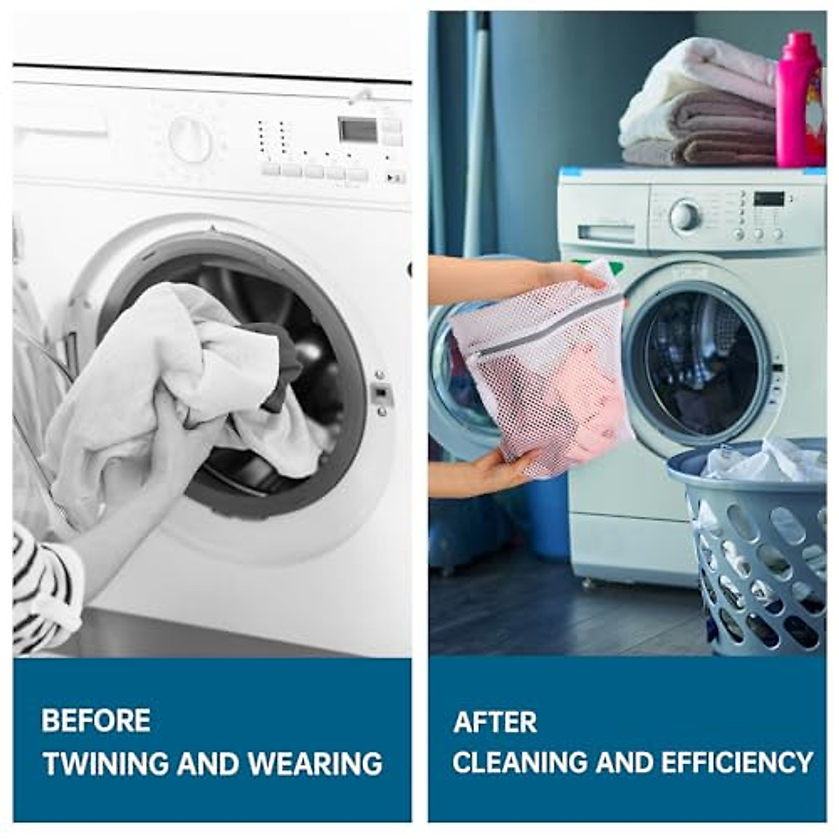 Giantree 3 Pcs Mesh Laundry Bags for Delicates, Durable Honeycomb Lingerie Bags with Elastic Zipper Protector for Washing Machine Dryer Delicates Bag to Wash Hosiery Stocking Underwear Bra Lingerie