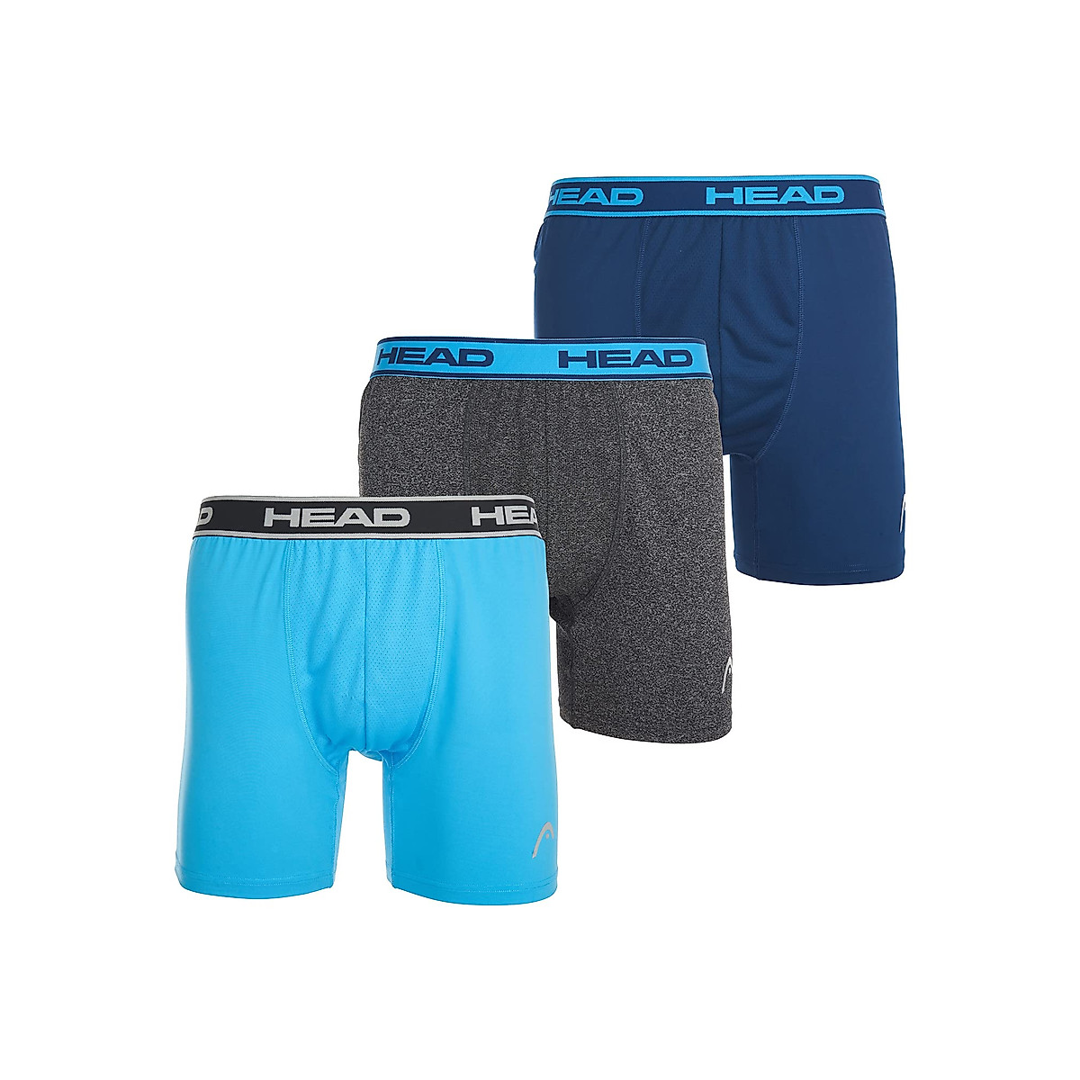 HEAD Mens Boxer Briefs -Performance or Cotton Stretch 12-Pack Tagless Medium