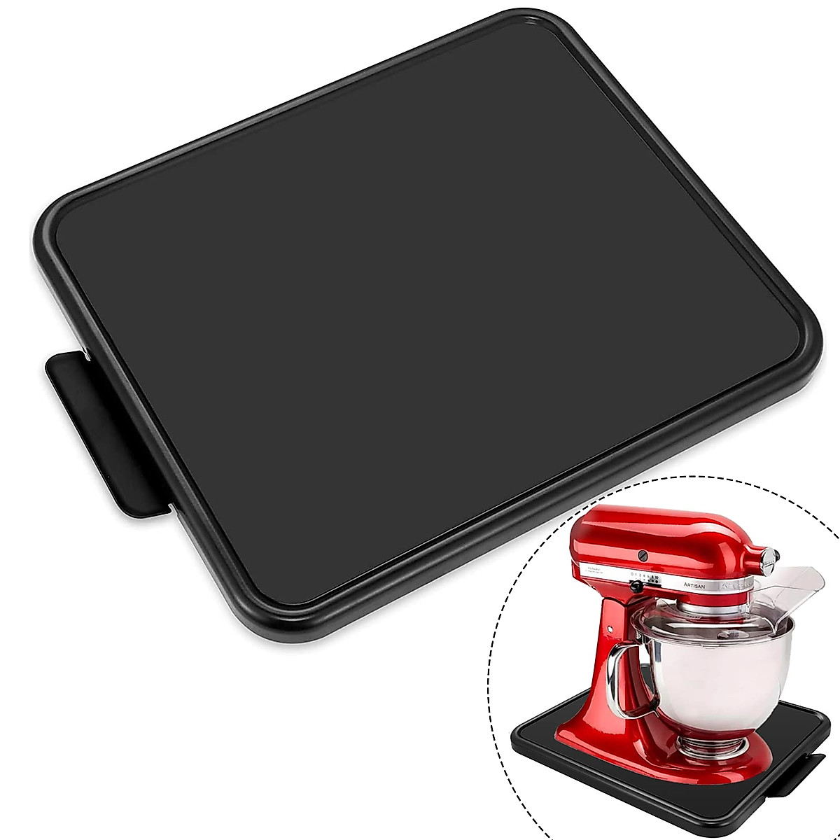 Kitchen Appliance Sliding Tray,Coffee Maker Rolling Tray Sliding Tray for Kitchenaid Mixer Under Cabinet Appliance Organizer Toaster Blender Air Fryer Storage Moving Slider (Steel, 11.7" Wx 13.8"D)