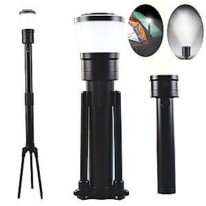Camping Lantern，Letour Led Camping Light 2 in 1 Flashlight Ip65 Waterproof Lantern for Camping Battery Power Portable Hang Light for Outdoor and Emergency of Outage(Battery not Including)