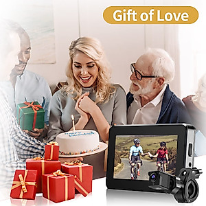 Bike Camera Rechargeable Battery 360 Rotation - 3 Mins Easy Install Handlebar Bicycle Camera with Rear View Monitor Color Night Vision Ebike Camera PTAVLO P01