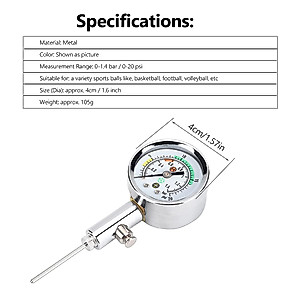 Air Pressure Gauge, Football Balls, Sports air Pressure Gauge, Pressure Gauge, Basketball, air Pressure, Football Pump, Pressure Gauge, Ball for All Ball valves