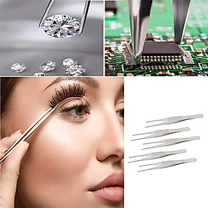 Utoolmart 1Pcs 200mm Lenght Stainless Steel Straight Pointed Tweezers with Serrated Tip