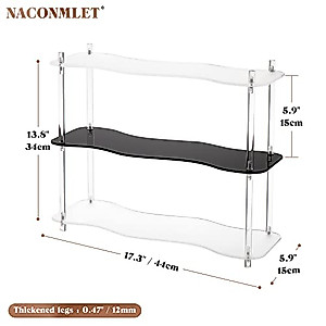 Naconmlet Bathroom Countertop Organizer - Space-Saving Shelf, Acrylic Storage Rack for Bathroom Essentials, Makeup,- Modern Bathroom Organizer with 3 Tiers