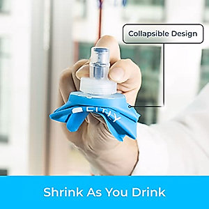 FITLY Soft Flask - 8.5 oz (250 ml) - Shrink As You Drink Soft Water Bottle for Hydration Pack - Folding Water Bottle Ideal for Running, Hiking, Cycling, Climbing & Rigorous Activity (FLASK250)