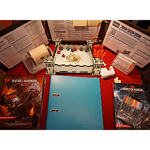 DIY Wood Square Dice Holder Cool 3D Castle Design Carved Dragon Eye - Easy Rolling Dice Tray for DND, RPG and Board Game