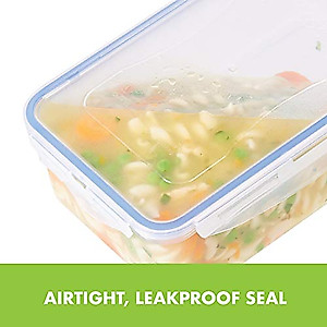 LocknLock Easy Essentials On The Go Meal Prep Lunch Box, Airtight Containers with Lid, BPA Free, Square (4 Section) -29 oz, Clear (Pack of 2)