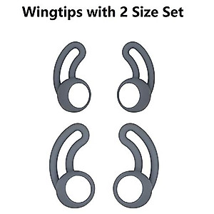JNSA Replacement Wingtips & Eartips Set for BeatsX Beats X Headphones and urBeats3 Earphones, Soft Wing Tips 2 Size 2 Pairs & Ear Tips 4 Size 4 Pairs,Accessory Pack for urBeats 3,BeatsX,Gray 2+3