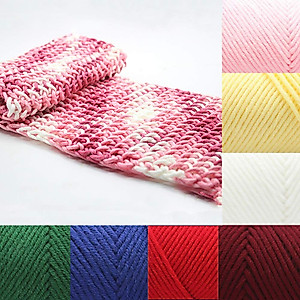 Knitting Coarse Wool,100g Multicolor Cotton Knitting Yarn, Hand-Knitted Woolen Yarn, Winter Knitting, Warm Gift for Mother, Grandmother and Woman- Blue