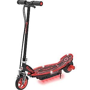 Razor E200 Electric Scooter for Kids Ages 13+ - 8" Pneumatic Tires, 200-Watt Motor, Up to 12 mph and 40 min of Ride Time & Power Core E90 Glow Electric Scooter for Kids Ages 8+ - 90w Hub Motor