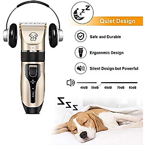 Pet Shaver Clippers Low Noise Rechargeable Cordless Electric Quiet Hair Clippers Set for Dogs Cats Pet