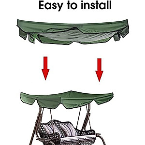 Outdoor Swing Canopy Replacement,Anti-UV/Waterproof Patio Chair Top Cover for Swing,Replacement Canopy Cover for 2/3-Seater-Swing Chair(Top Cover Only)