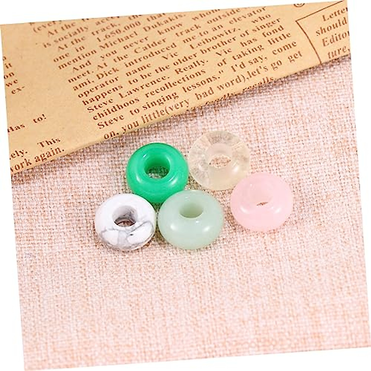 TEHAUX 20pcs Gemstone Bracelets Beaded Bracelet Large Hole Spacer Beads Big Hole Loose Beads Agate Loose Beads Craft Beads for Jewelry Making DIY Beads Jewelry Beads Beading Kits Necklace